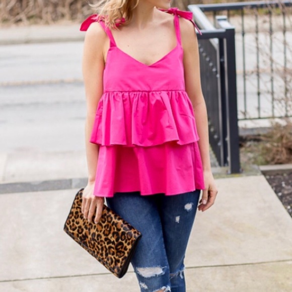 Zara | Tops | Zara Pink Ruffled Shirt | Poshmark